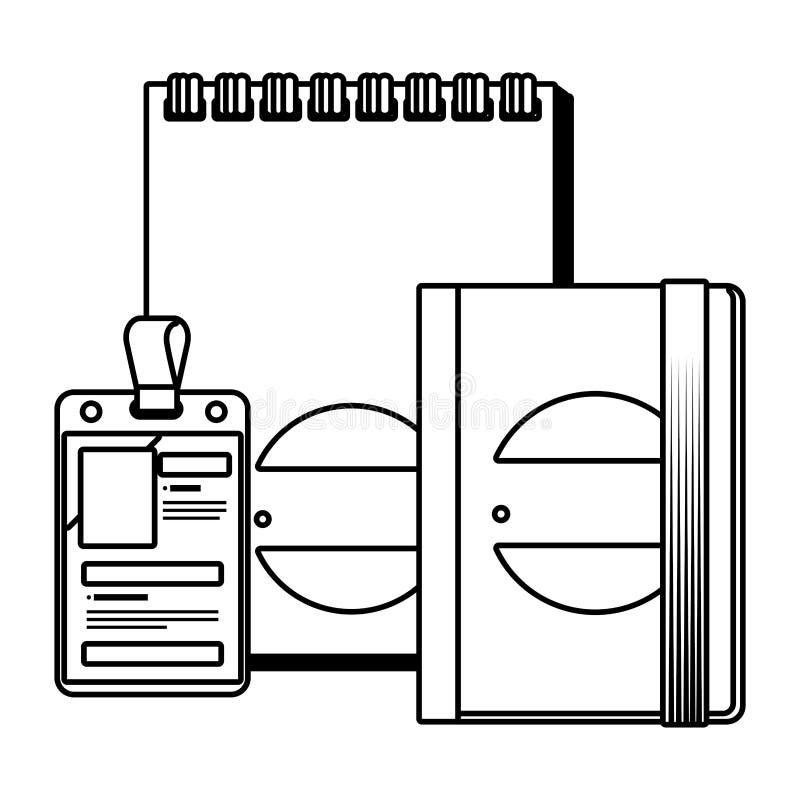 Identification Badge and Notepad with Company Emblem Stock Illustration ...