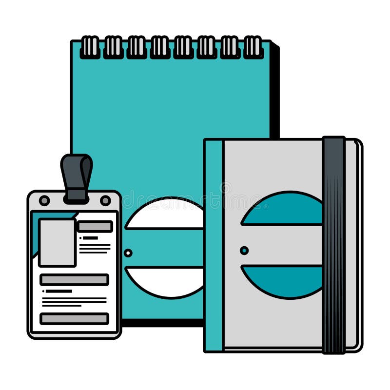 Identification Badge and Notepad with Company Emblem Stock Illustration ...