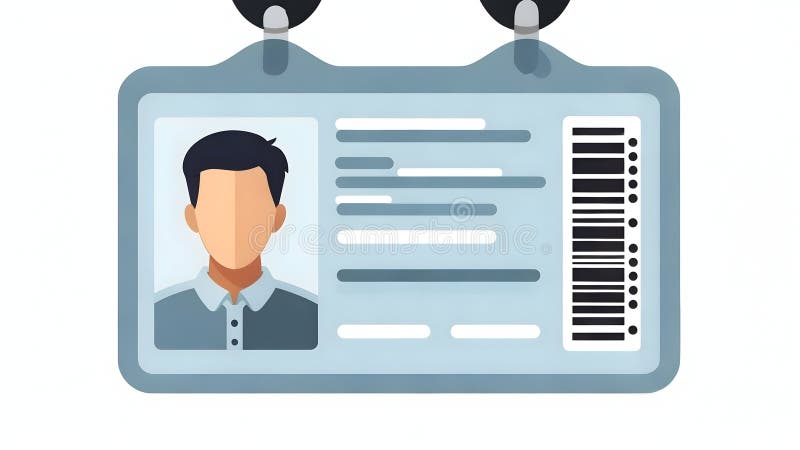 Identification Badge with Person S Profile Picture and Barcode for ...