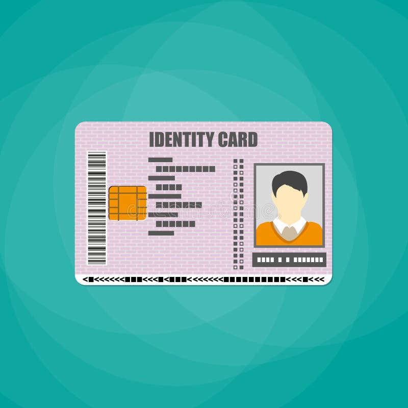 Identification Card with Barcode, Electronic Chip Stock Vector ...