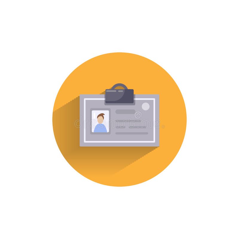 Identification Card Flat Icon with Shadow. Medicine Identification Card ...