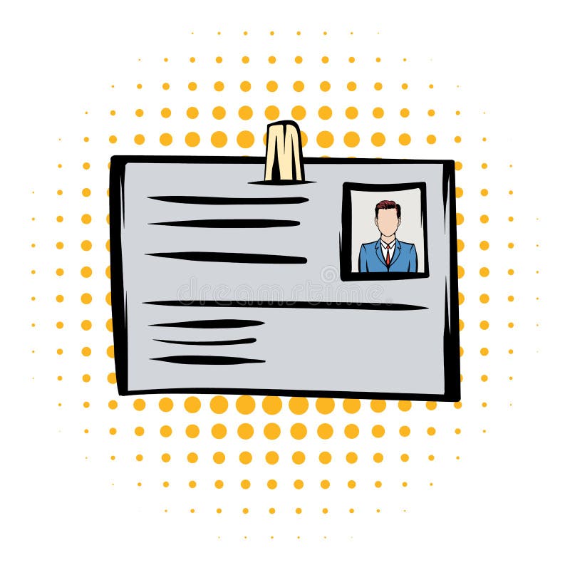 Identification Card Icon Cartoon Stock Vector - Illustration of ...