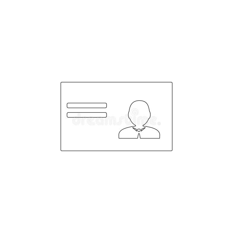 Identification Card. Flat Vector Icon Stock Vector - Illustration of ...