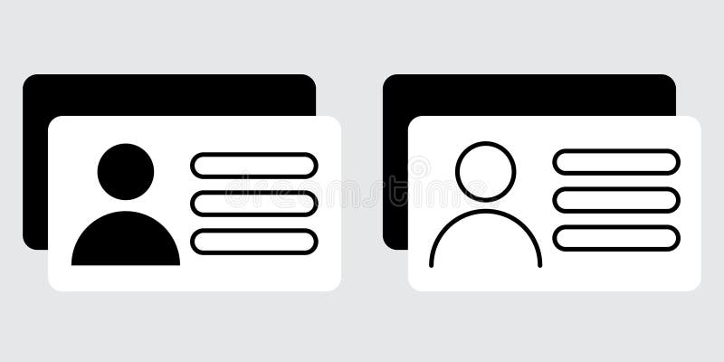 Identification Card Icon Collection Including Driver License and ID ...