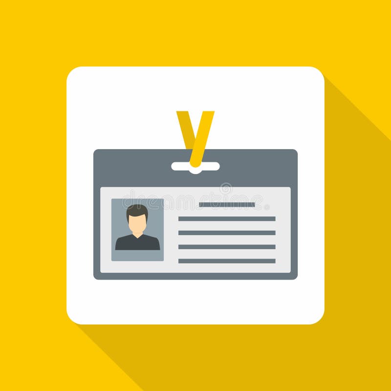 Identification Card Icon, Flat Style Stock Vector - Illustration of ...