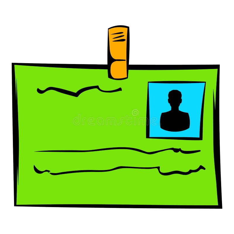 Identification Card Icon, Icon Cartoon Stock Vector - Illustration of ...