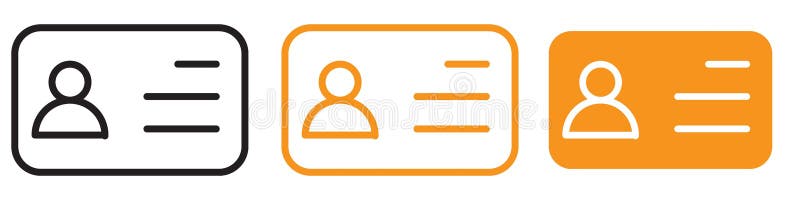 Identification Card Icon Set Personal ID Illustrations for Security and ...