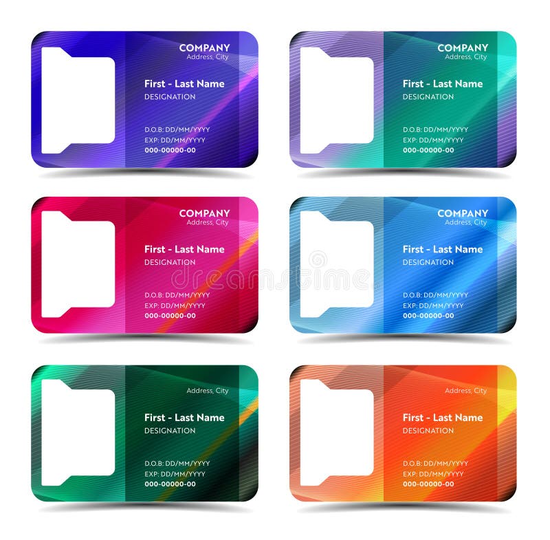 Identification Card Picture Frame Border Template Design Set Stock ...