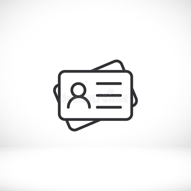 Identification Card Outline Icon Isolated on Background. Identification ...