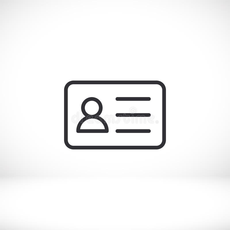 Identification Card Outline Icon Isolated on Background. Identification ...