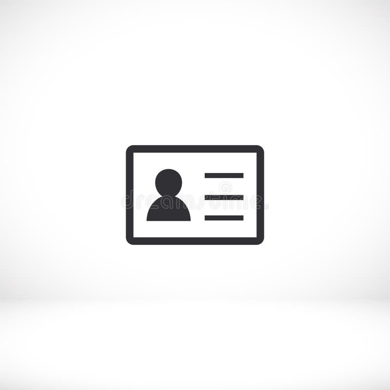 Identification Card Outline Icon Isolated on Background. Identification ...
