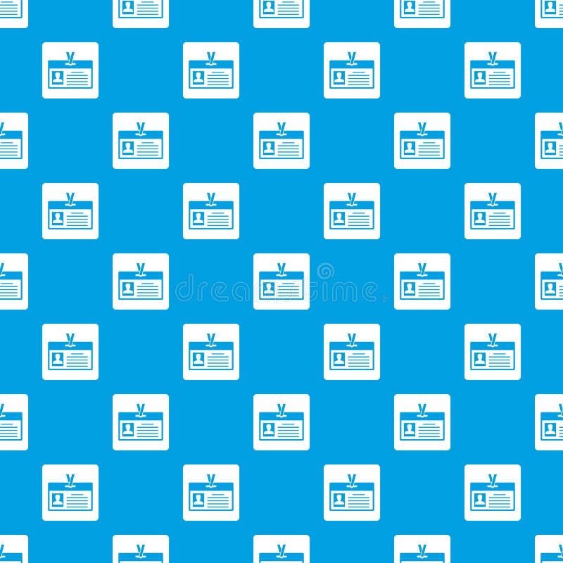 Identification Card Pattern Seamless Blue Stock Vector - Illustration ...