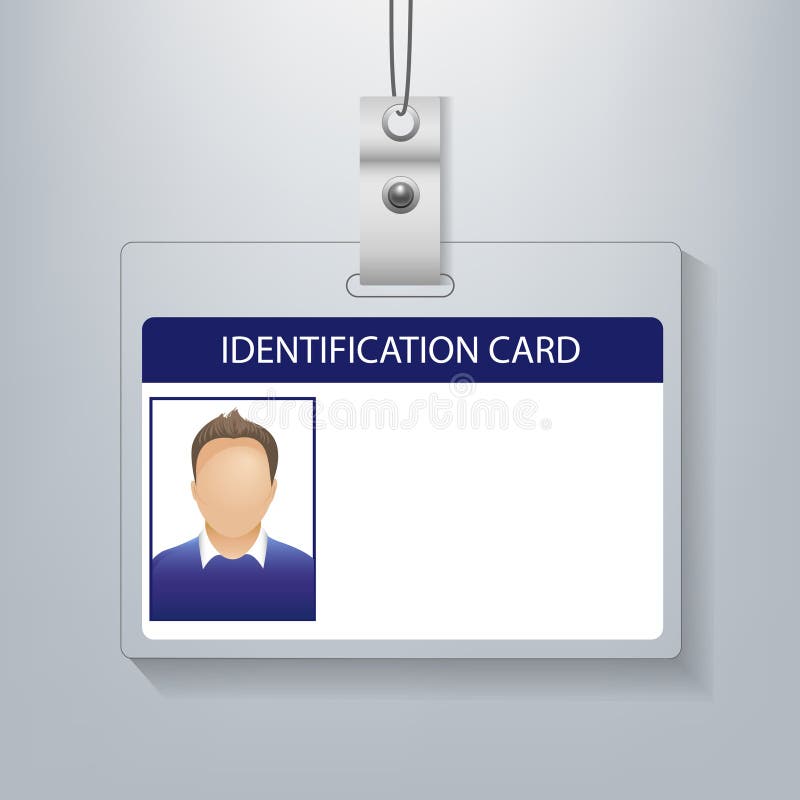 Identification Card with Photo Man Isolated Grey Background Stock ...