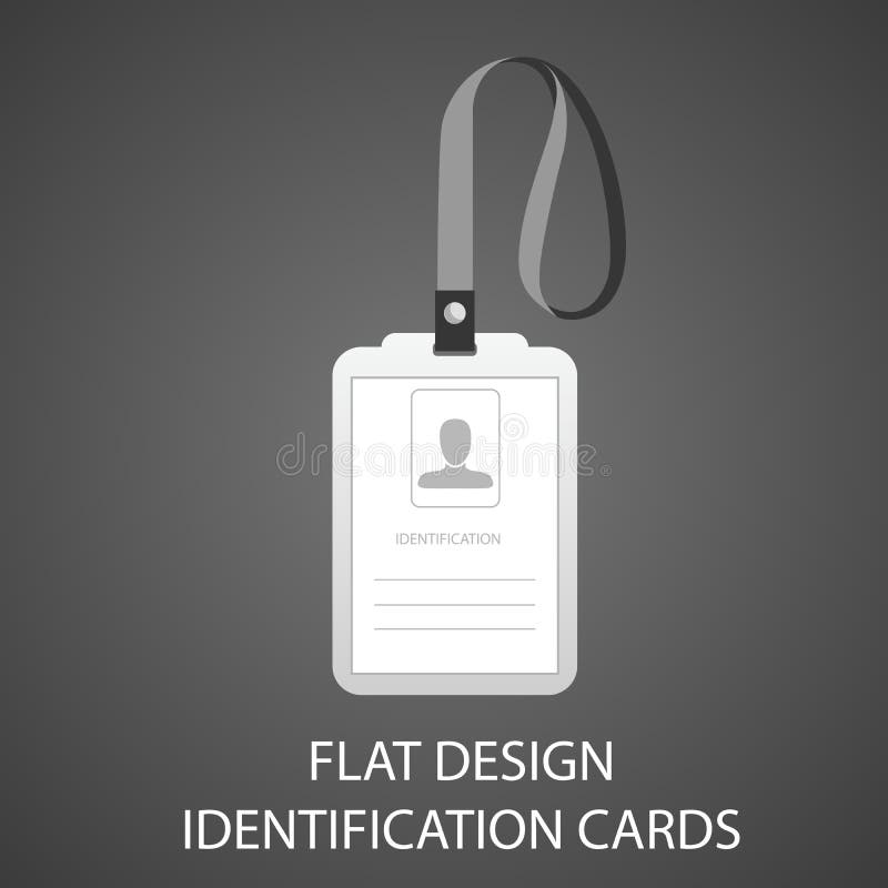 Identification Card with a Photo Pass in the Flat Style Stock ...