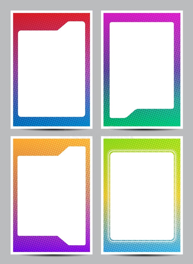 Identification Card Picture Frame Border Template Stock Vector ...