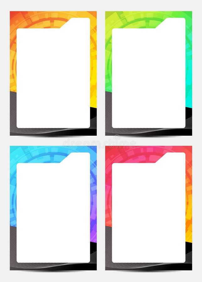 Identification Card Picture Frame Border Template Design Set Stock ...