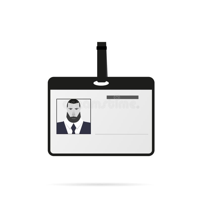 Identification Card with Shadow on a White Background Flat Style Stock ...