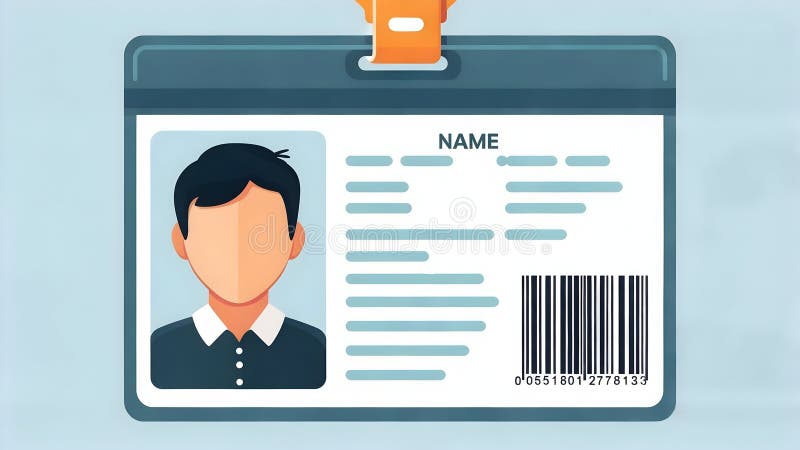 Identification Card Showing User Data and Barcode for Security Checks ...