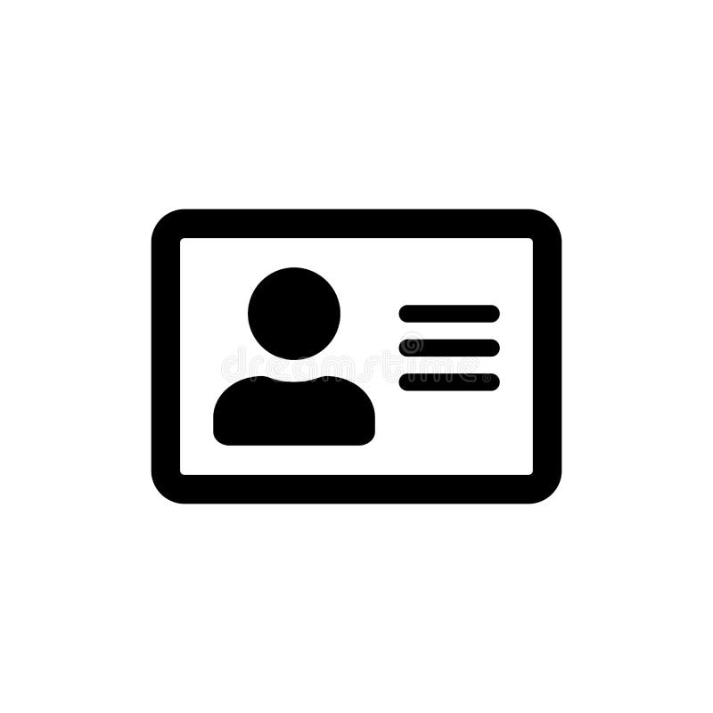 Identification Card Vector Icon. ID Card Symbol. Contacts Sygn. Vector ...