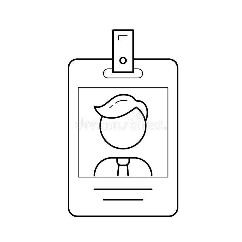 Identification Card Sketch Icon. Stock Vector - Illustration of data ...