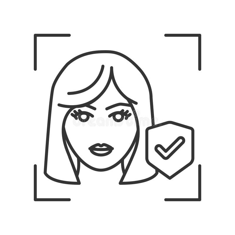 Identification Face Color Line Icon Eye Id Verifying Recognition