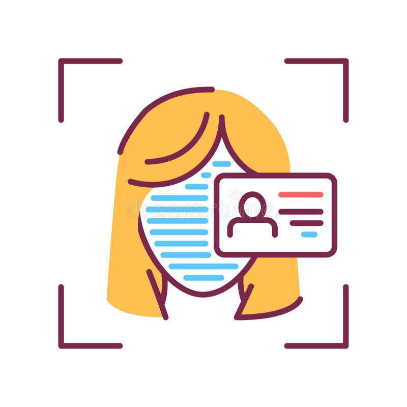 Identification Face Color Line Icon Eye Id Verifying Recognition