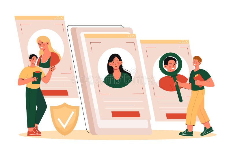 Identification Face Vector Concept Stock Vector - Illustration of ...