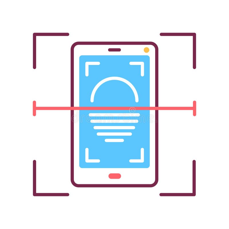 Identification Face Color Line Icon Eye Id Verifying Recognition