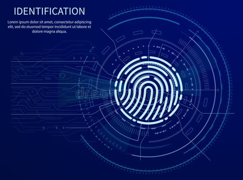 Identification Fingerprint Poster Illuminated Data Stock Vector ...