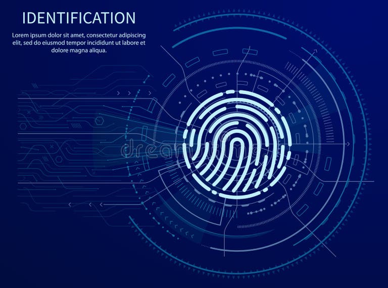 Identification Fingerprint Poster Illuminated Data Stock Vector ...
