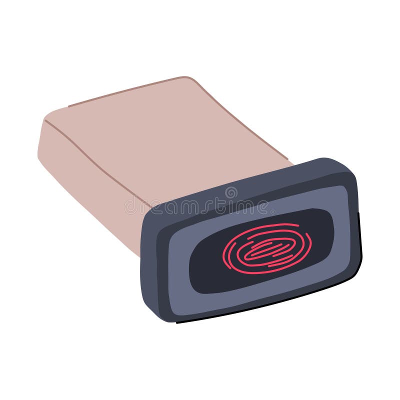 Identification Fingerprint Scanner Cartoon Vector Illustration Stock ...
