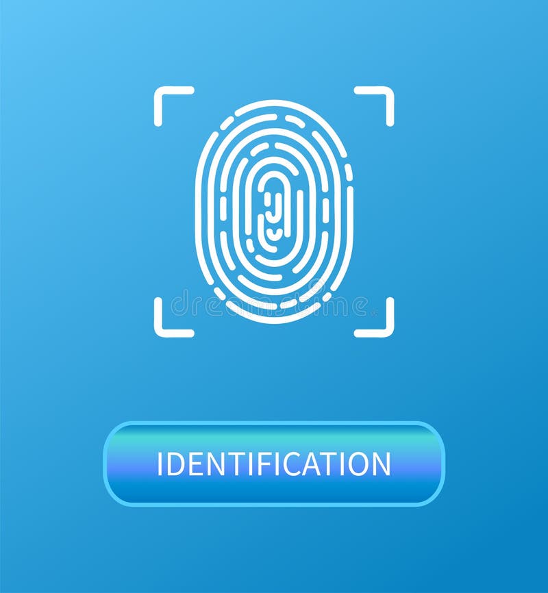 Identification Fingerprint Verification Poster Stock Vector ...