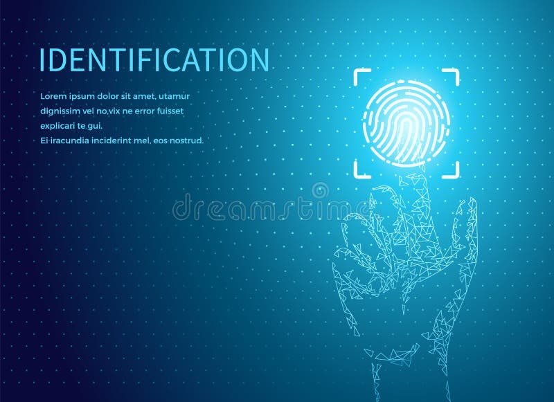 Identification Fingerprints Poster Digital Data Stock Vector ...