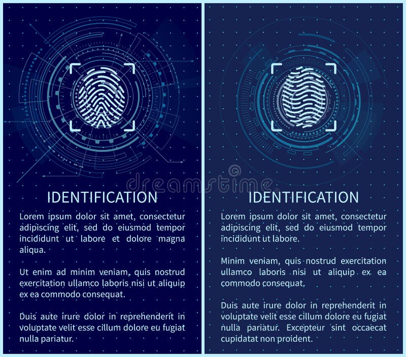 Identification Fingerprints Poster Digital Data Stock Vector ...