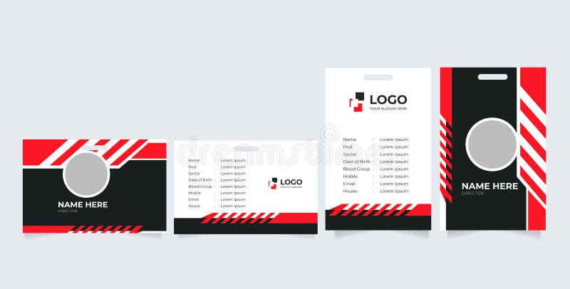 Identification Horizontal and Vertical Id Cards Set with Elements Fresh ...