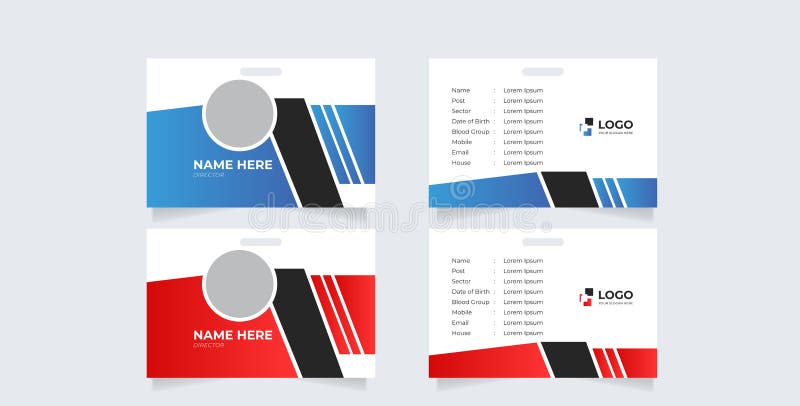 Identification Horizontal and Vertical Id Cards Set with Elements Fresh ...