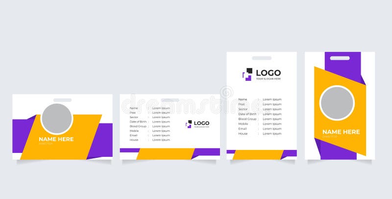 Identification Horizontal and Vertical Id Cards Set with Elements Fresh ...