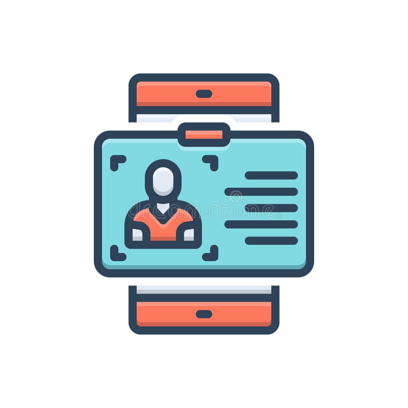 Color Illustration Icon for Identification, Identity and Mobile Id ...