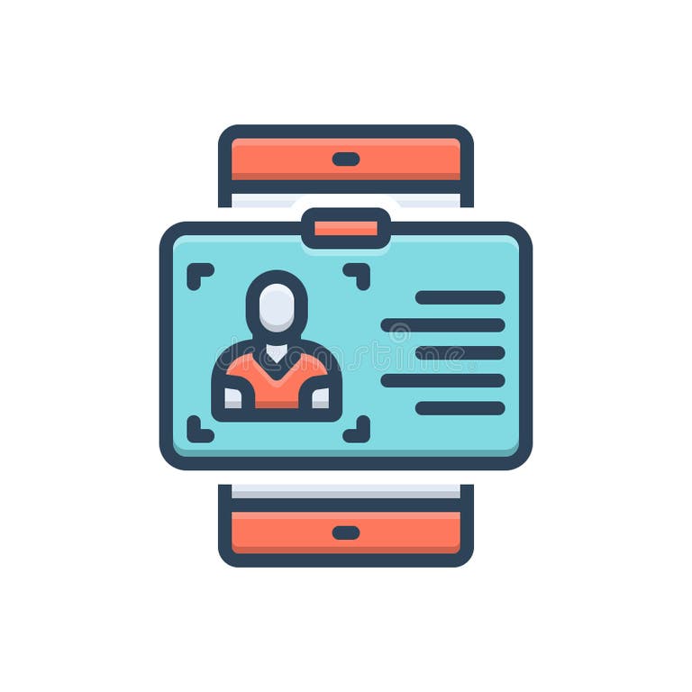 Color Illustration Icon for Identification, Identity and Mobile Id ...