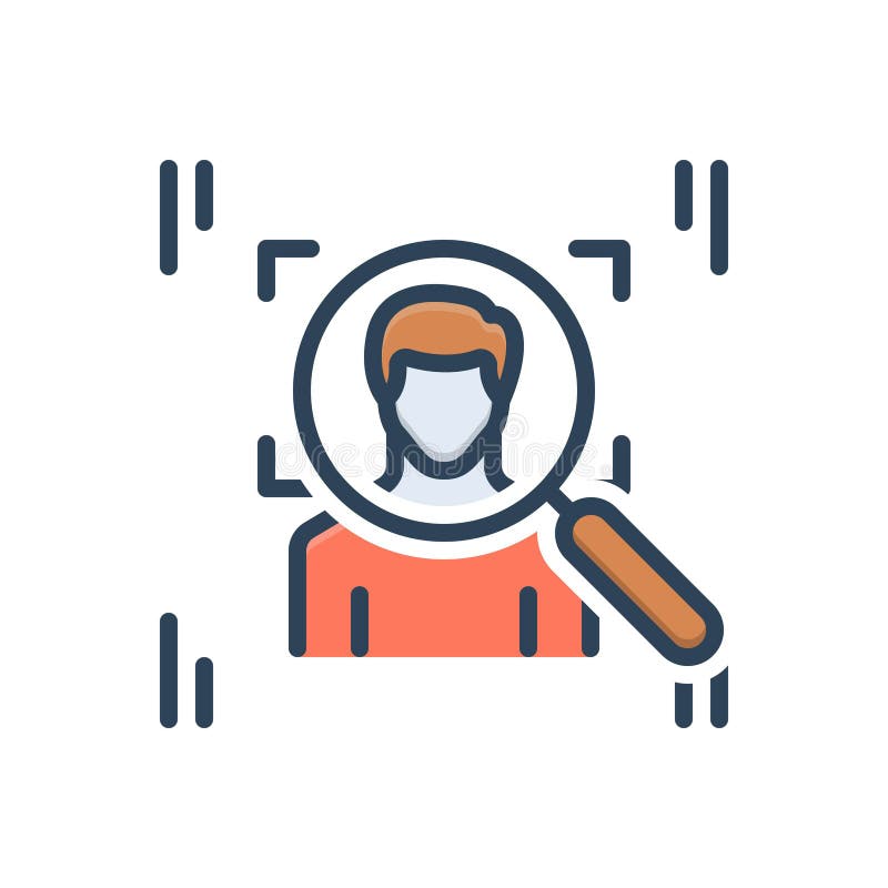 Color Illustration Icon for Identification, Identity and Face Stock ...