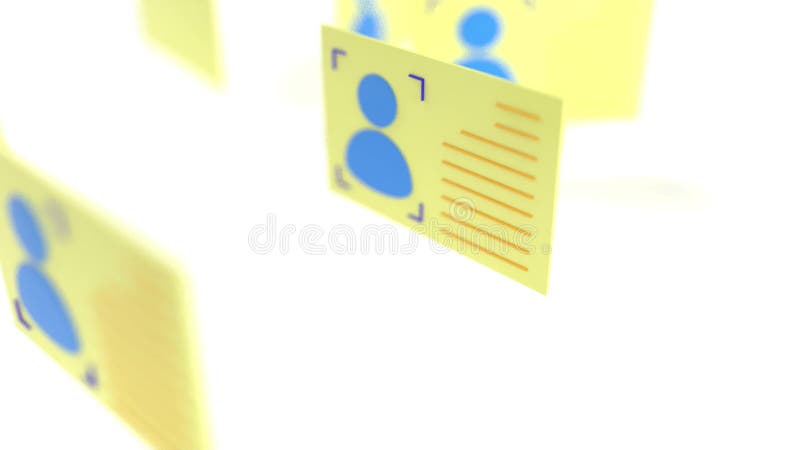 Identification ID Yellow Cards Security Identity 3d Stock Illustration ...
