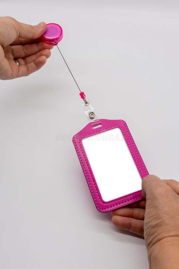 Identification Pink Blank Plastic Id Cards with Clasp and Lanyards ...