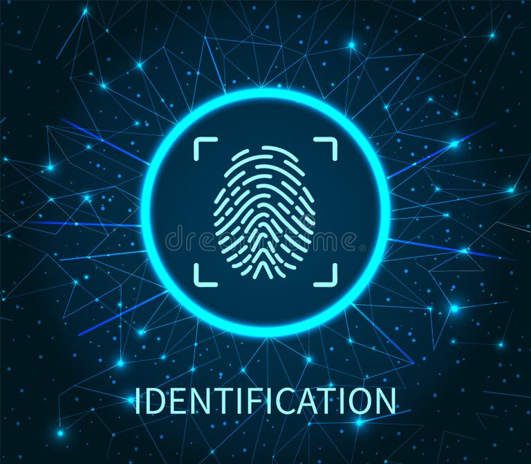 Identification Poster Illuminated Digital Data Stock Vector ...