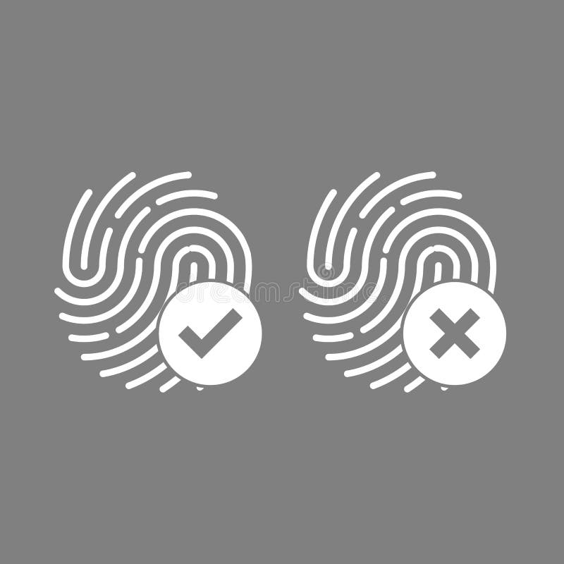 Identification Symbol. Fingerprint Icon. Vector Illustrations. Flat ...