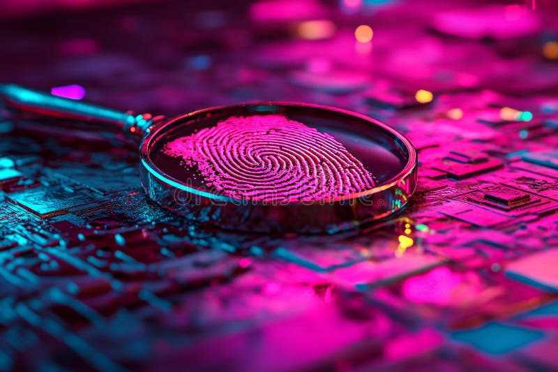 The Identification System Interface Captures a Human Fingerprint Stock ...