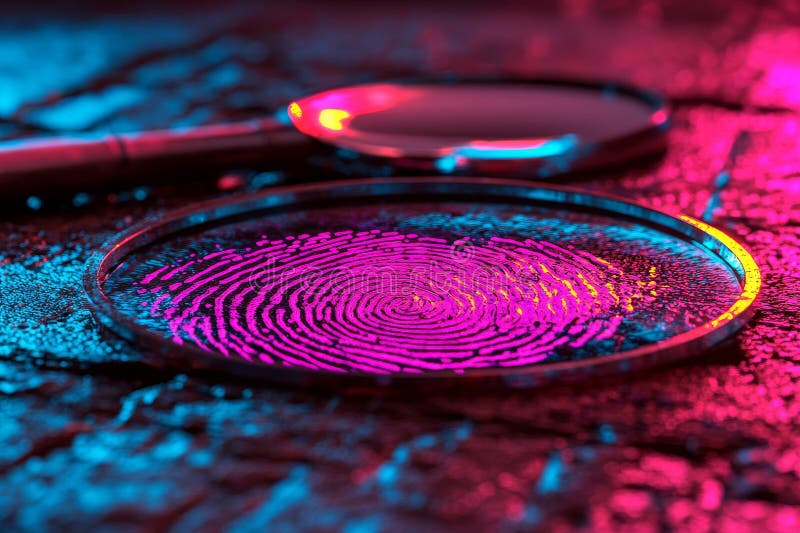 The Identification System Interface Reads a Human Fingerprint Stock ...