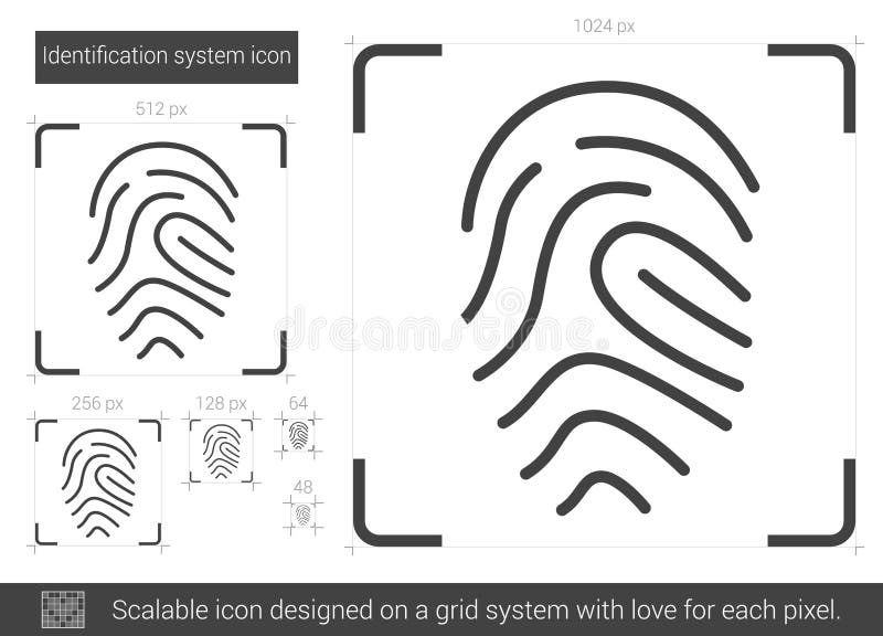 Identification System Line Icon. Stock Vector - Illustration of ...