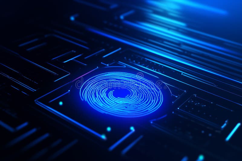 Identification System Scanning Human Fingerprint. by Generative Ai ...