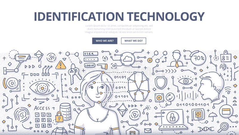 Identification Technology Doodle Concept Stock Vector - Illustration of ...