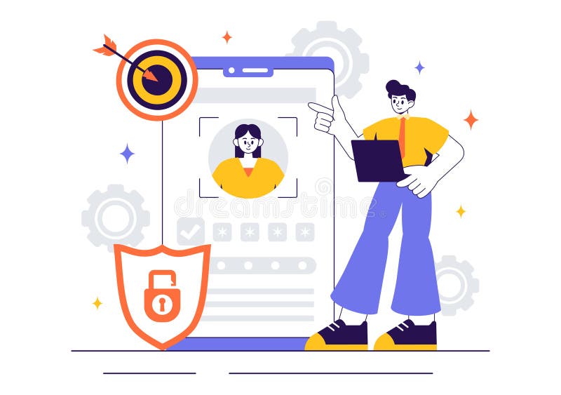 Identification Vector Illustration of an Identity Card Featuring a ...